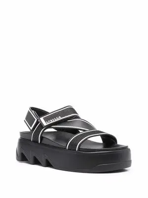 LE SILLA Cross-strap Platform Sandals - Black