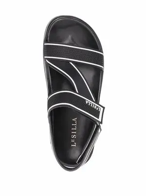 LE SILLA Cross-strap Platform Sandals - Black