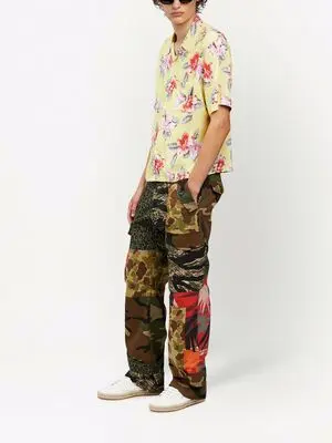 Palm Angels Hibiscus Floral Print Bowling Shirt - Yellow