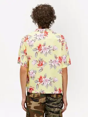 Palm Angels Hibiscus Floral Print Bowling Shirt - Yellow