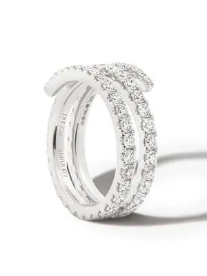 ANITA KO 18kt White Gold Diamond Coil Ring - Silver