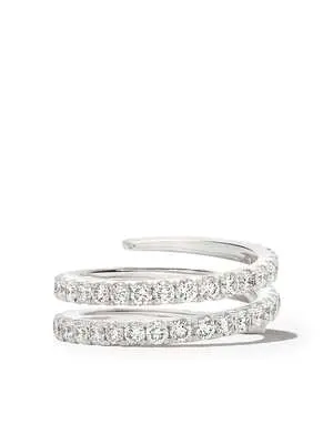 ANITA KO 18kt White Gold Diamond Coil Ring - Silver