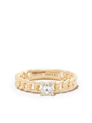 ANITA KO 18kt Yellow Diamond Chain-link Ring - Gold