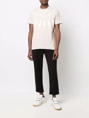 Neil Barrett Logo-patch Cropped Kick-flare Trousers