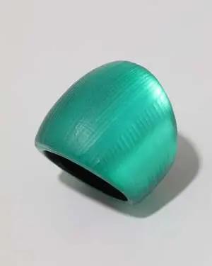 Alexis Bittar Alexis Bittar Lucite Block Ring Metallic Emerald