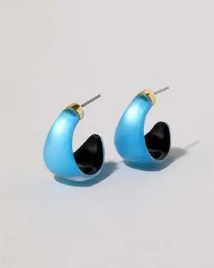 Alexis Bittar Lucite Huggie Hoop Earring Neon Blue