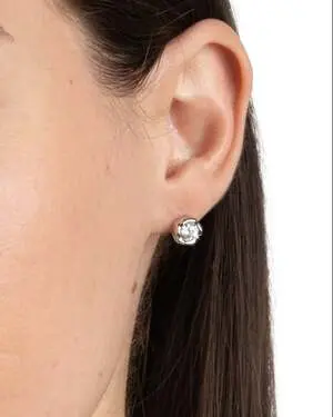 Alexis Bittar Asterales Molten Bezel Stud Earrings - Silver