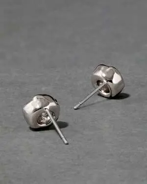 Alexis Bittar Asterales Molten Bezel Stud Earrings - Silver