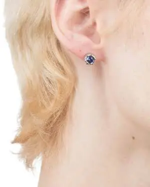 Alexis Bittar Asterales Molten Bezel Stud Earrings - Silver