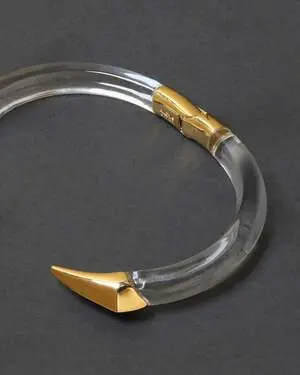 Alexis Bittar Mirrored Pyramid Lucite Bracelet - Clear