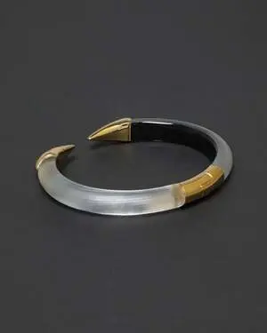 Alexis Bittar Mirrored Pyramid Lucite Brake Hinge Bracelet - Silver