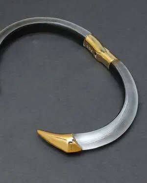 Alexis Bittar Mirrored Pyramid Lucite Brake Hinge Bracelet - Silver