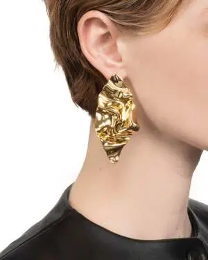 Alexis Bittar Crumpled Post Earrings - Gold