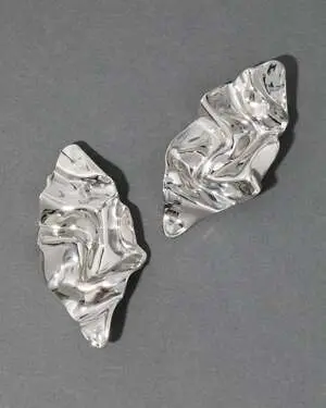 Alexis Bittar Crumpled Post Earrings - Silver