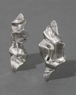 Alexis Bittar Crumpled Post Earrings - Silver