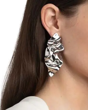Alexis Bittar Crumpled Post Earrings - Silver