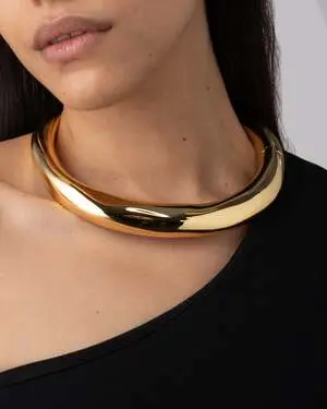 Alexis Bittar Metal Hinged Collar Necklace - Gold