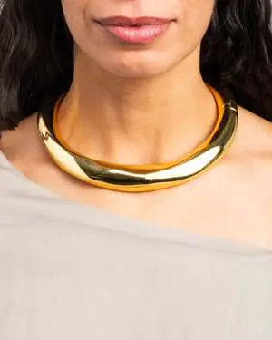 Alexis Bittar Metal Hinged Collar Necklace - Gold