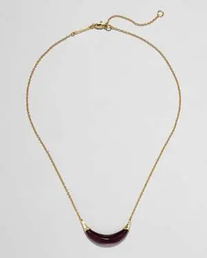 Alexis Bittar Capped Crescent Lucite Pendant Necklace