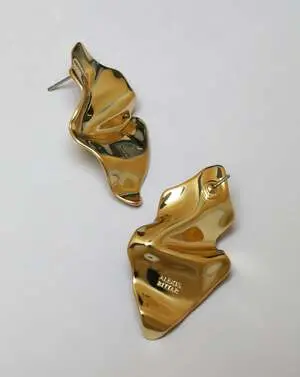 Alexis Bittar Crumpled Post Earrings - Gold