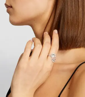 ANITA KO Leaf Ring With Diamonds