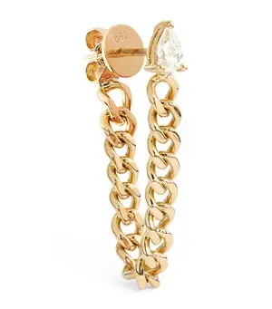 ANITA KO Gold And Diamond Cuban Chain Single Earring - Yellow
