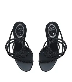 Rene Caovilla Embellished Cleo 105 Sandals - Black