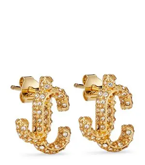 JIMMY CHOO Crystal-embellished Jc Stud Earrings