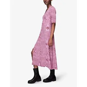 Whistles Neave Bandana-print Crepe Midi Dress