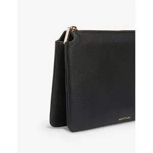 Whistles Elita Leather Clutch - Black
