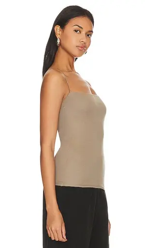 Enza Costa Essential Strappy Tank - Olive Oil
