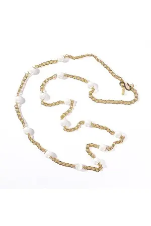 KENNETH JAY LANE Chain With Pearl Stations Necklace