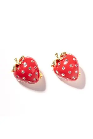 KENNETH JAY LANE Strawberry Clip On Earrings - Red