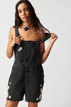 DRIFTWOOD Driftwood Embroidered Shortalls Daisy Daydream