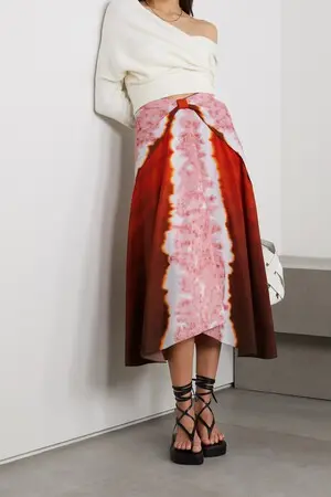 Altuzarra Kalliope Tie-dyed Satin Midi Skirt
