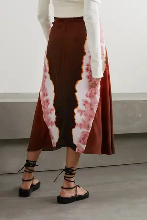 Altuzarra Kalliope Tie-dyed Satin Midi Skirt