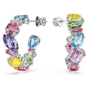 SWAROVSKI Gema Hoop Earrings With Mixed Cut Crystals - Multicolored