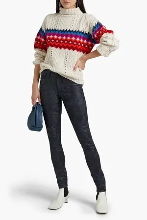 Rag & Bone Willow Fair Isle Cableknit Woolblend Sweater