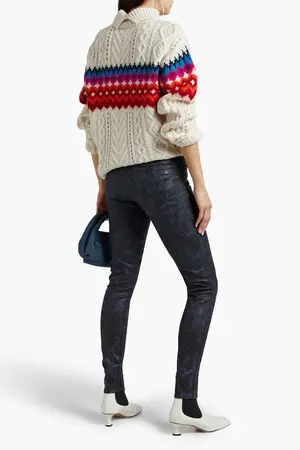 Rag & Bone Willow Fair Isle Cableknit Woolblend Sweater