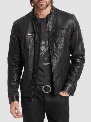 John Varvatos Star U. S.a. Zip-front Leather Jacket