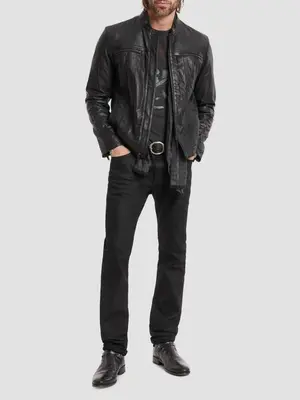 John Varvatos Star U. S.a. Zip-front Leather Jacket