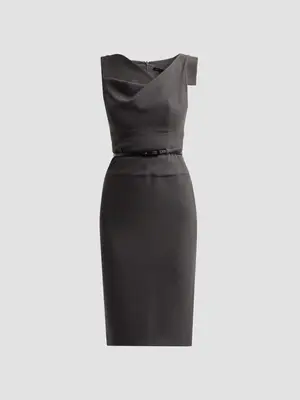 Black Halo Jackie O Sheath Dress - Charcoal