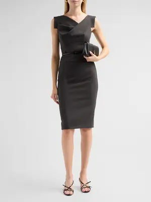Black Halo Jackie O Sheath Dress - Charcoal
