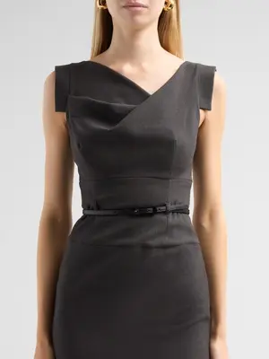 Black Halo Jackie O Sheath Dress - Charcoal