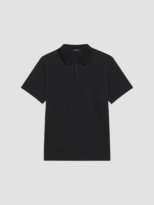 Theory Bron Cotton Polo Shirt - Black