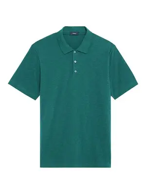 Theory Bron Cotton Polo Shirt Foliage