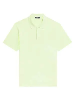 Theory Bron Cotton Polo Shirt Lime
