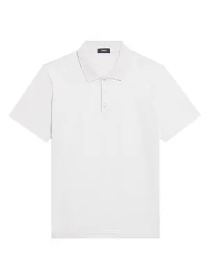 Theory Bron Cotton Polo Shirt Moon