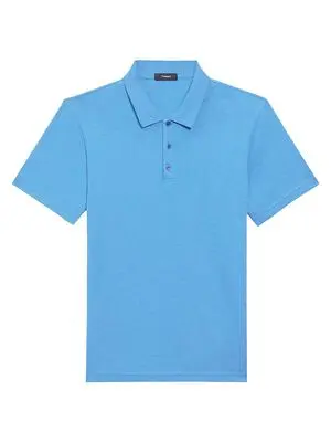 Theory Bron Cotton Polo Shirt Palace Blue