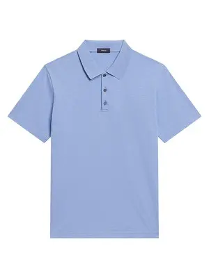 Theory Bron Cotton Polo Shirt Seaside